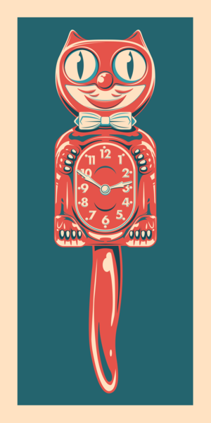 Cat Clock Screenprint | Luke Martin (MD) – WE ARE 1976