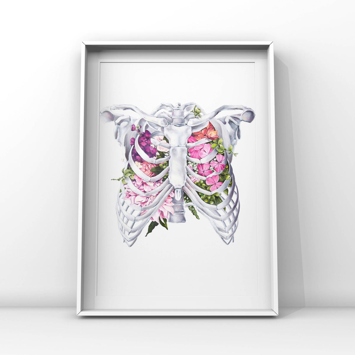 Floral Ribcage Anatomy Art Print | Trisha Thompson Adams (OK) – WE ARE 1976
