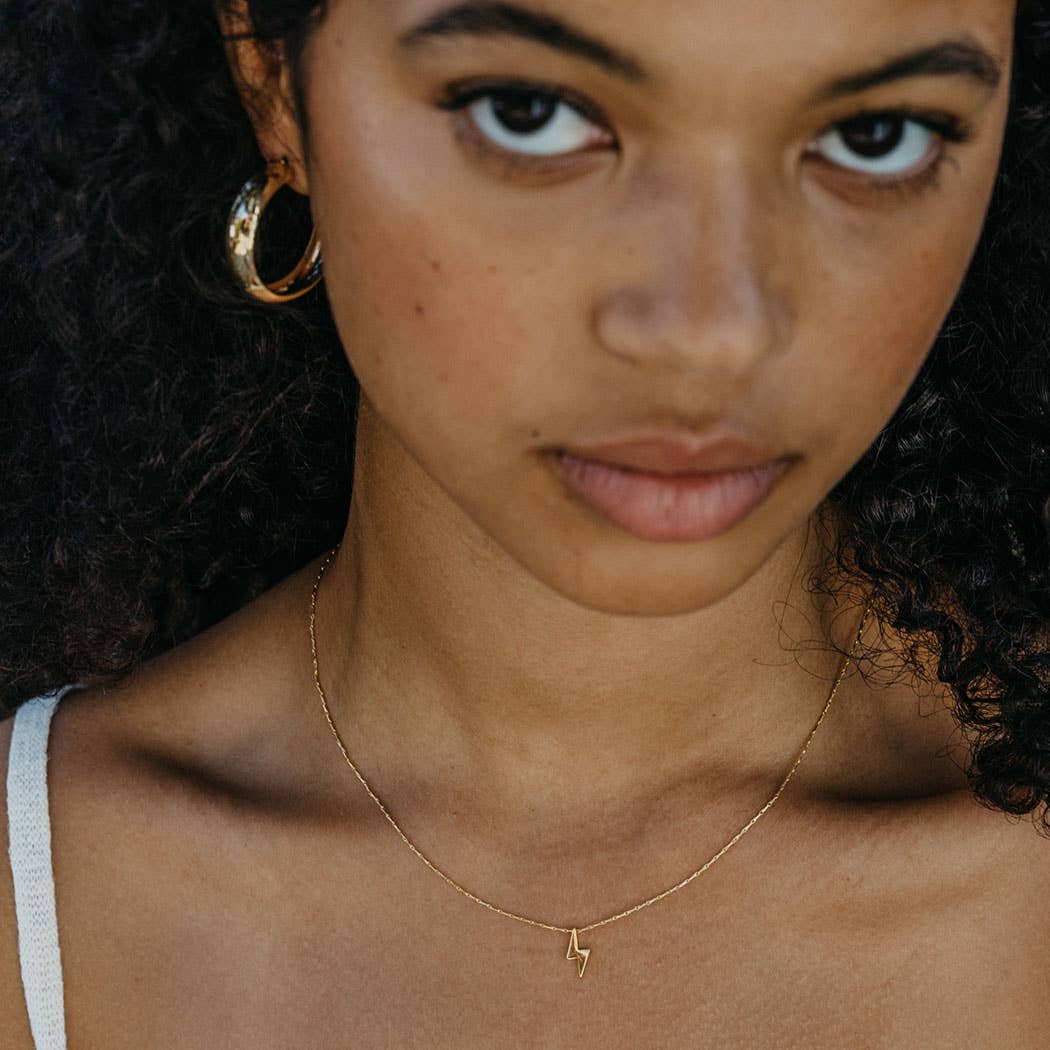 Tiny Lightning Bolt Necklace | Amano Studio (CA) – WE ARE 1976